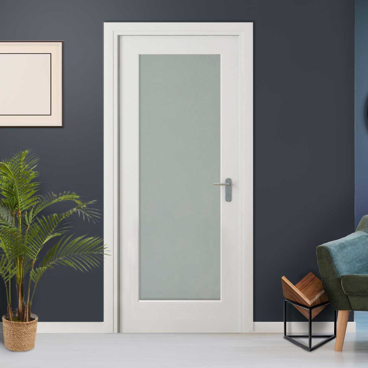 Puerta Interior Con Panel De Vidrio Esmerilado PIC1-1115 – Imex.do