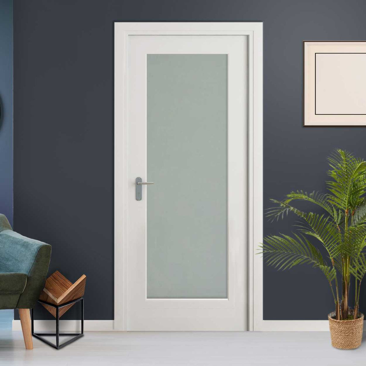 Puerta Interior Con Panel De Vidrio Esmerilado PIC1-1115 – Imex.do