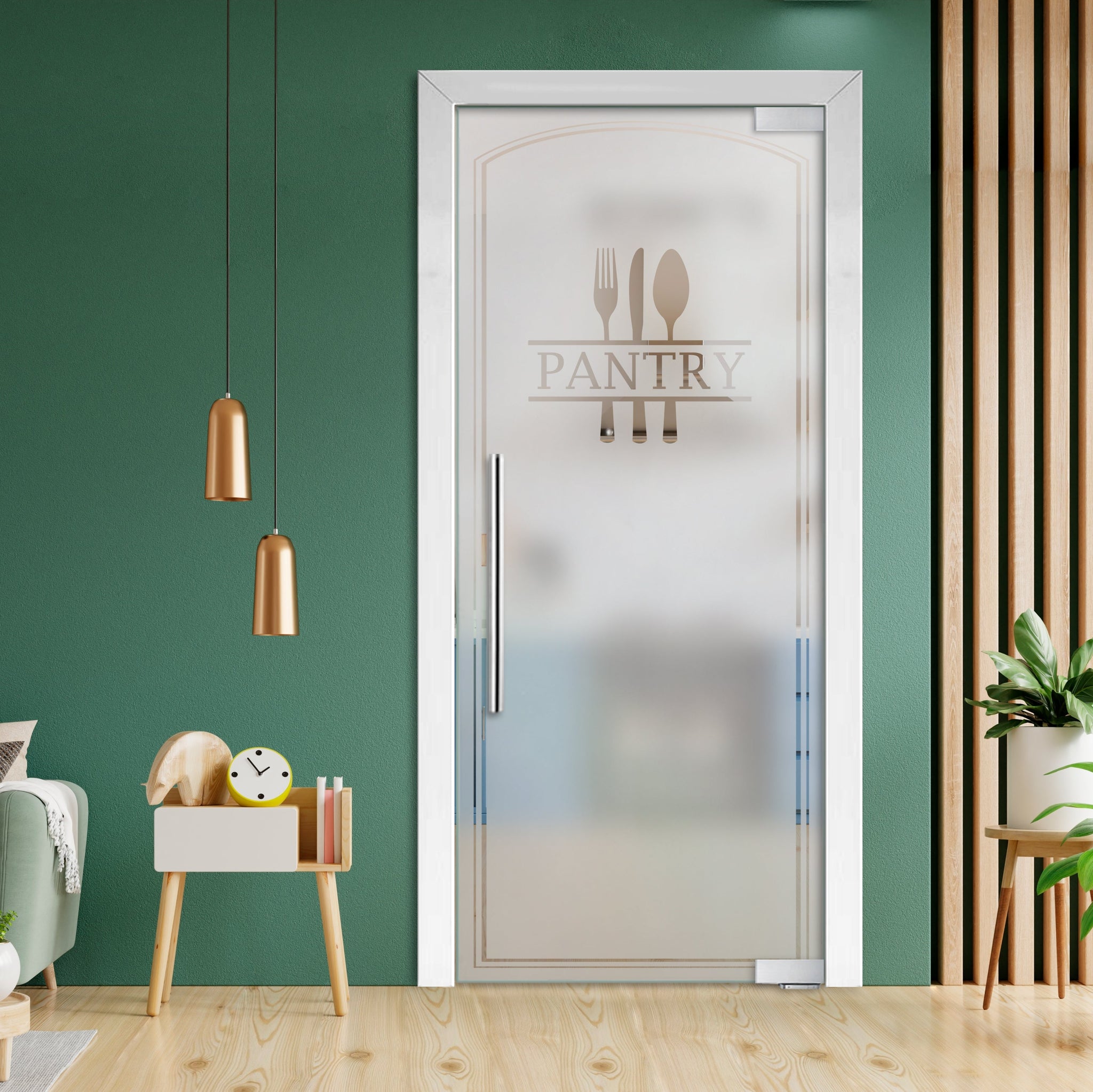 Pantry Glass Pivot Door with with Pantry Frosted Design SCP - 0111 ...